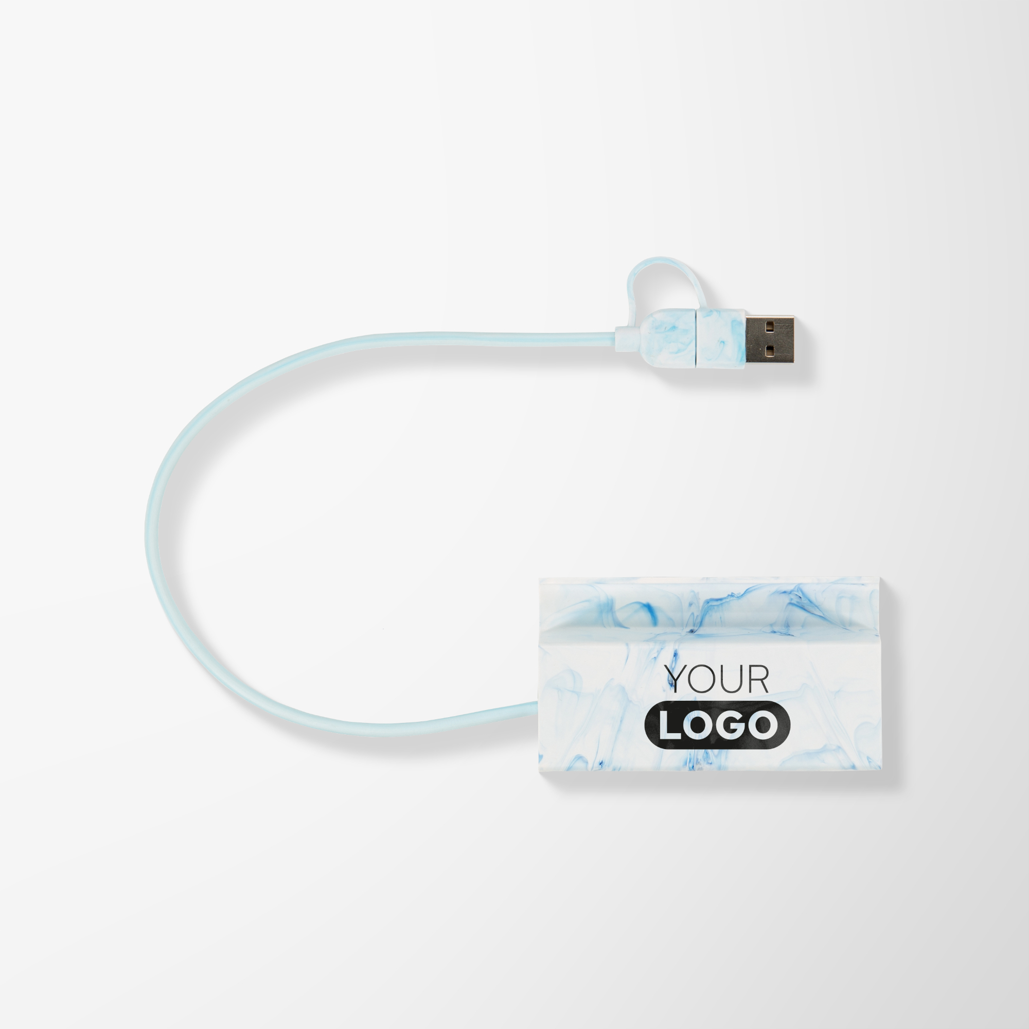 Reklamné Recyklovaný Berners 2-v-1 3-portový USB rozbočovač s potlačou ...